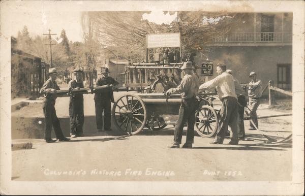 Columbia's Historic Fire Engine California Postcard