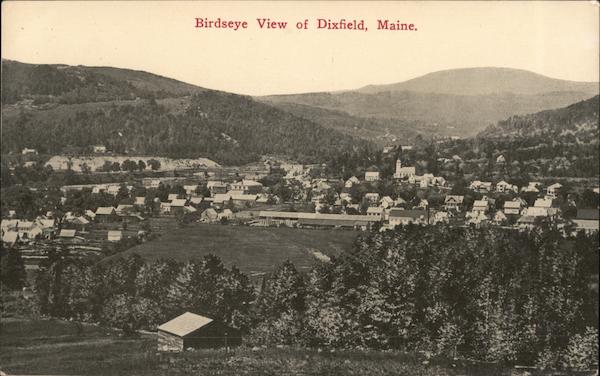 Birdseye View of Dixfield Maine Postcard