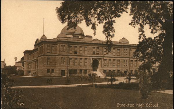 Stockton High School California Postcard