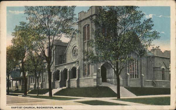 Baptist Church Rochester, MN Postcard