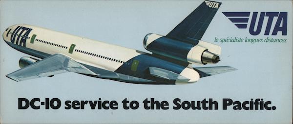 UTA, DC-10 Service to the South Pacific Airline Advertising Large ...
