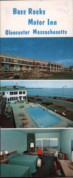 Bass Rocks Motor Inn, Atlantic Road Gloucester, MA Large Format Postcard