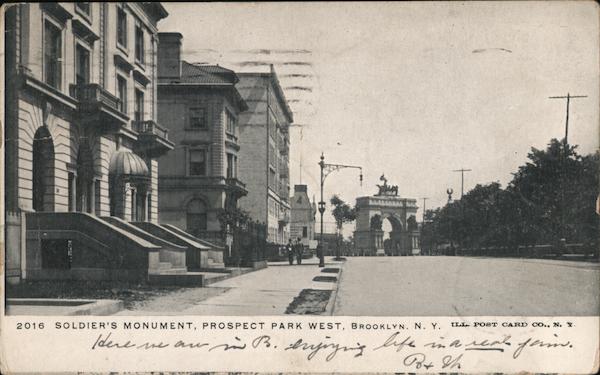 Soldier's Monument, Prospect Park West Brooklyn, NY Postcard