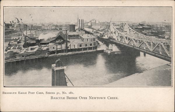 Bascule Bridge over Newtown Creek Brooklyn, NY Postcard