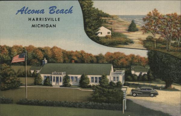 Alcona Beach Harrisville, MI Postcard