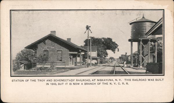 Station of the Troy and Schenectady Railroad Niskayuna, NY Postcard