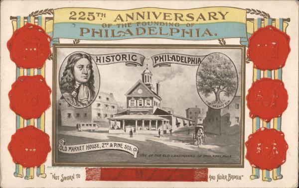 225th Anniversary of the Founding of Philadelphia Pennsylvania Postcard