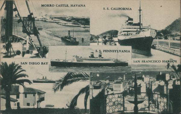 S.S. California, S.S. Pennsylvania Panama Pacific Line Cruise Ships ...