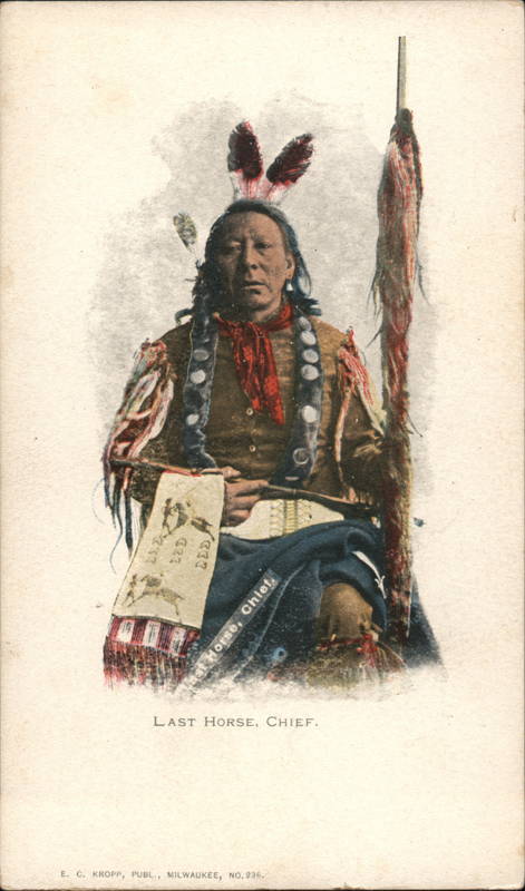 Last Horse Chief - Native American Native Americana Postcard