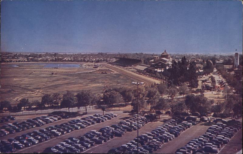 Aerial View of Parking Lots and Grandstand at the California State Fair ...