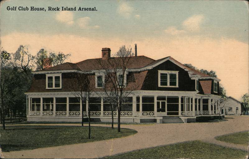 Golf Club House, Rock Island Arsenal Illinois Postcard
