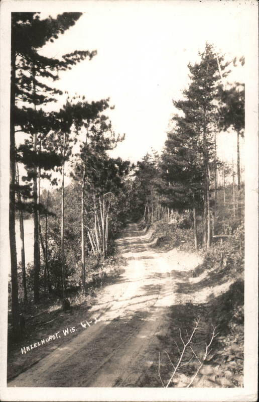 Dirt Road in Hazelhurst Wisconsin Postcard