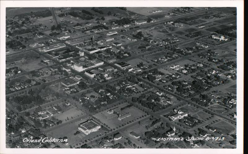 Aerial View of Orland California Postcard