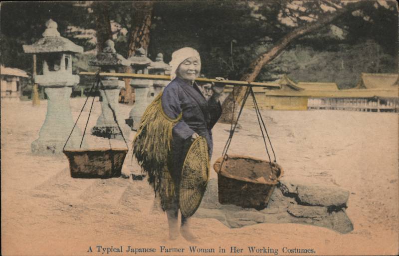 A Typical Japanese Farmer Woman in Her Working Costumes Postcard