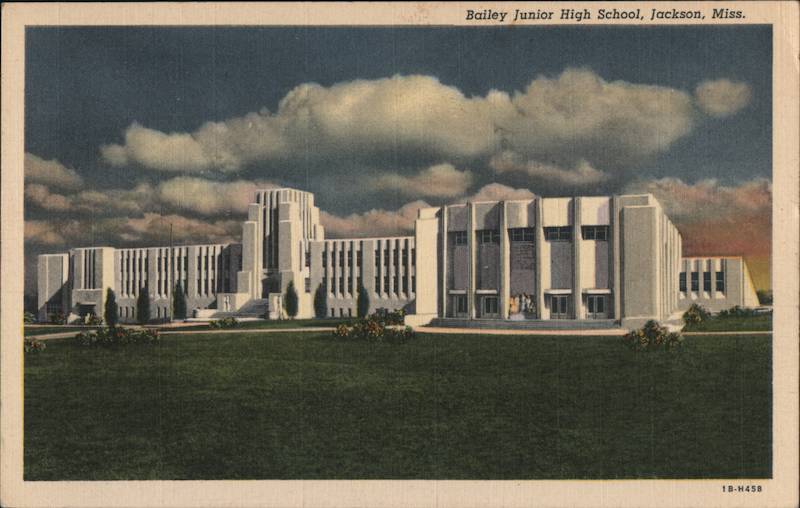Bailey Junior High School Jackson, MS Postcard