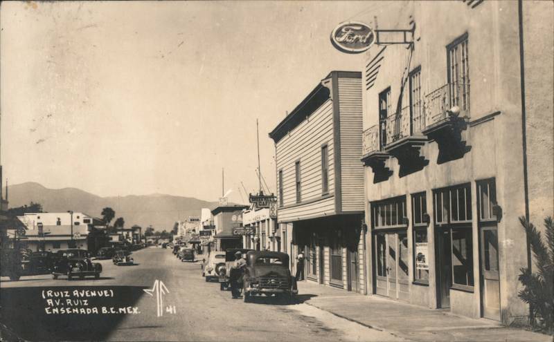 Ruiz Avenue Ensenada, BC Mexico MF Postcard