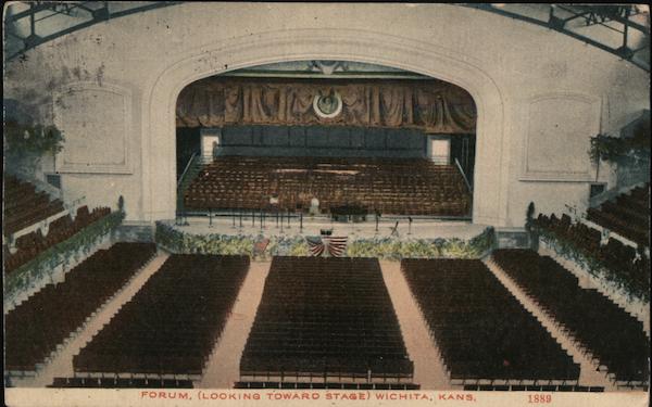 Forum (Looking Toward Stage) Wichita, KS Postcard
