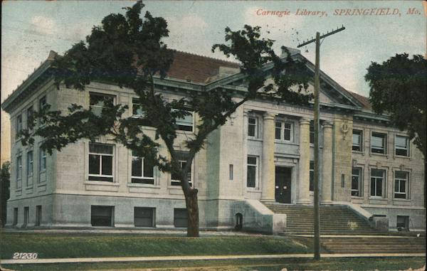 Carnegie Library Springfield, MO Postcard