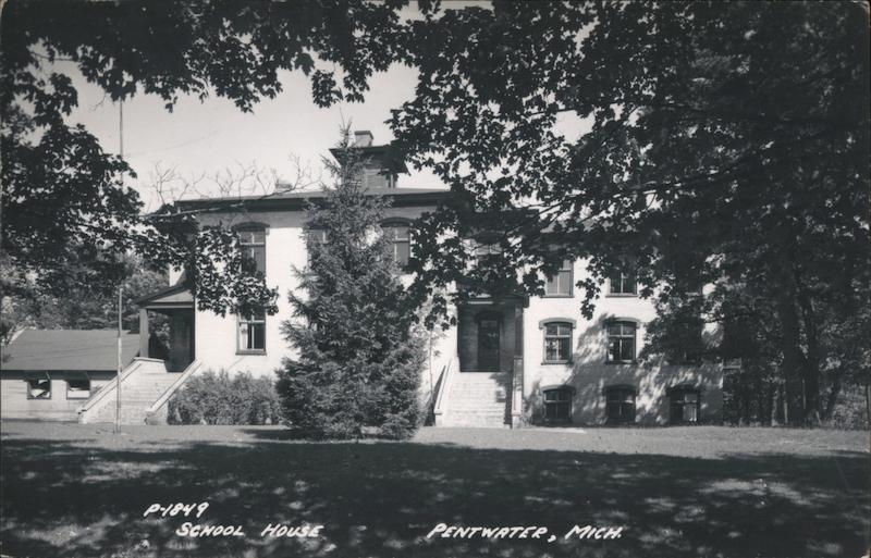 School House Pentwater, MI Postcard