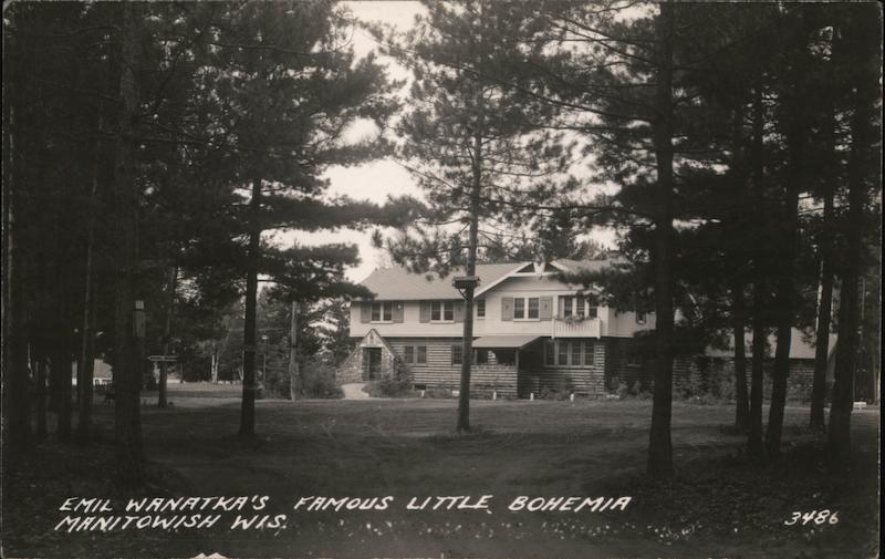 Emil Wanatka's Famous Little Bohemia Manitowish, WI Postcard