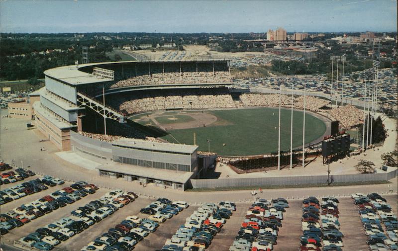 Aerial View of Milwaukee County Stadium Wisconsin Postcard
