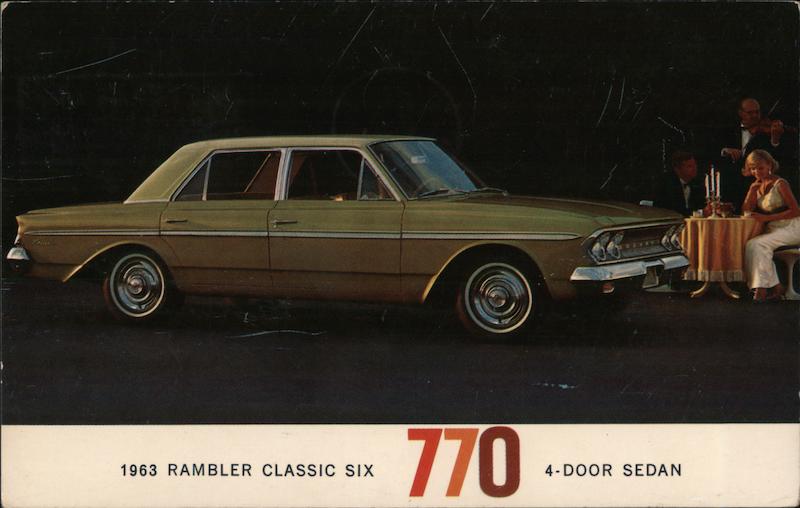 1963 Rambler Classic Six 770 4-Door Sedan Cars Postcard