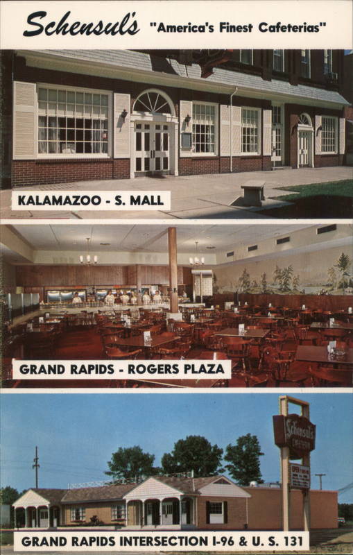 Schensul's "America's Favorite Cafeterias" Grand Rapids, MI Postcard