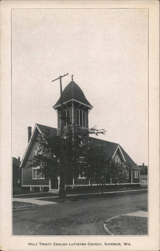 Holy Trinity English Lutheran Church - Superior, Wisconsin Postcard