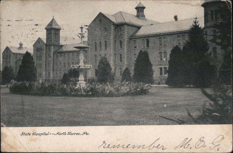 State Hospital North Warren, PA Postcard