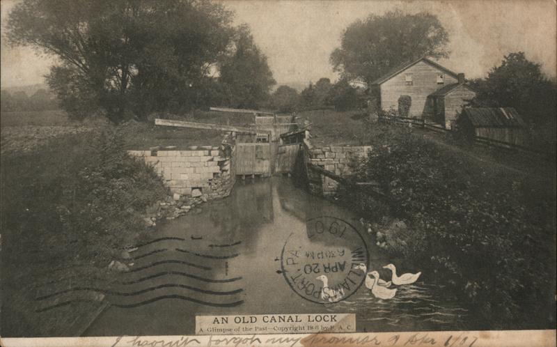 An Old Canal Lock Williamsport, PA Postcard