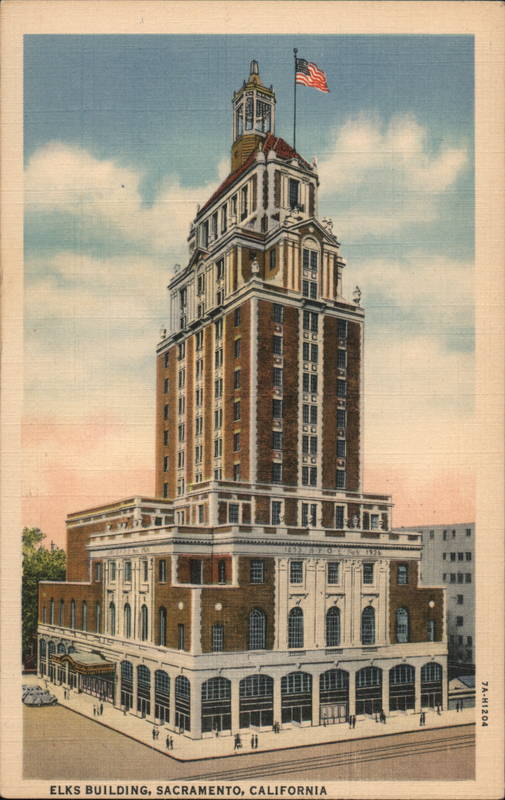 Elks Building Sacramento, CA Postcard