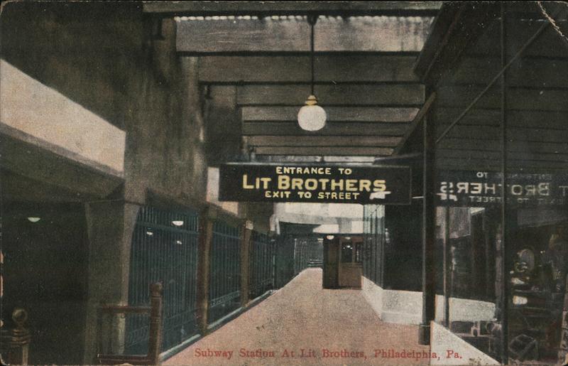 Subway Station at Lit Brothers Philadelphia, PA Postcard