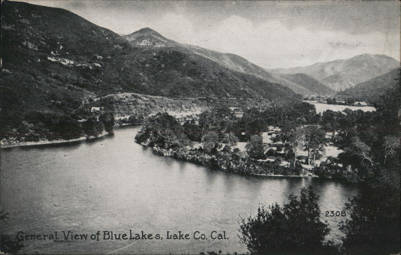 General View of Blue Lakes California Postcard