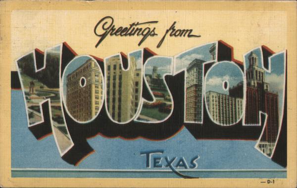 Greetings from Houston Texas Postcard
