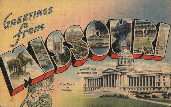 Greetings from Missouri Postcard