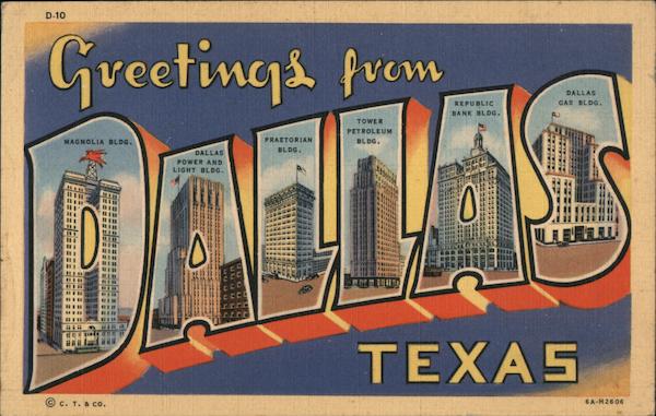 Greetings from Dallas Texas Postcard
