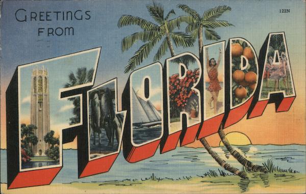 Greetings from Florida Postcard