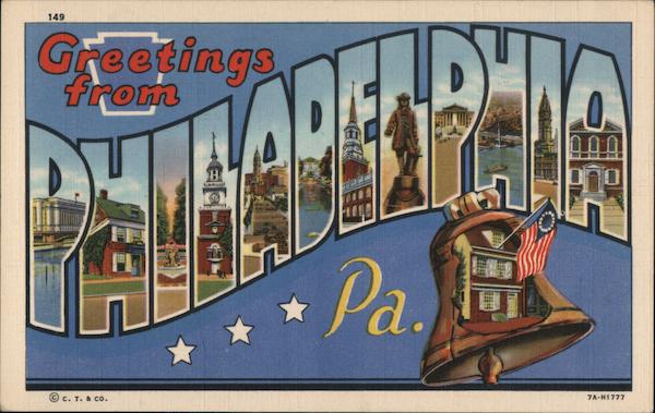 Greetings from Philadelphia Pennsylvania Postcard