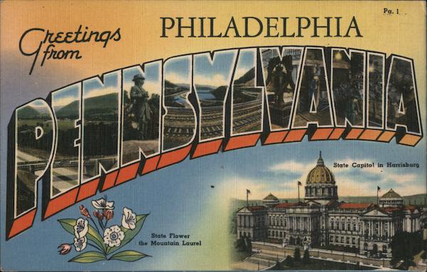 Greetings from Philadelphia Pennsylvania Postcard