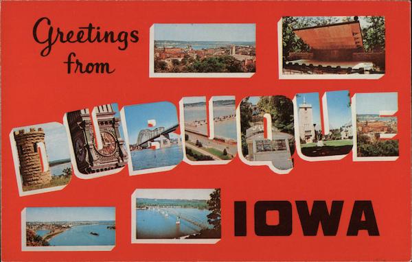Greetings from Dubuque Iowa Postcard
