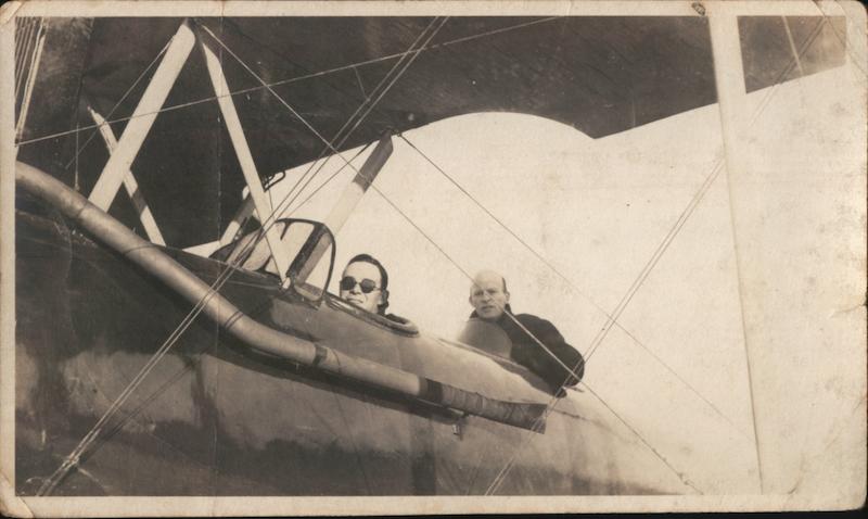 Lot of 3 Snapshots: Early Aviator and Biplane Aircraft Original Photograph
