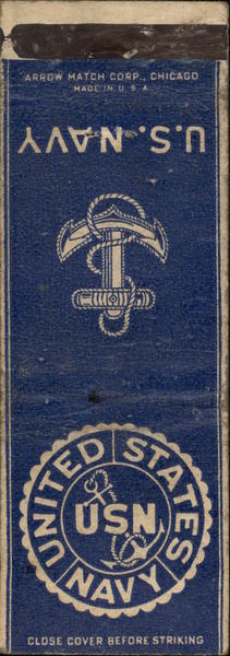 U.S. Navy Anchor Symbol, and Insignia Matchbook Cover