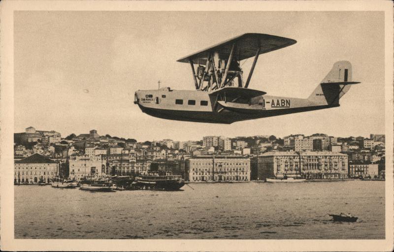 Italian Plane AABN Flying Boat Aircraft Postcard