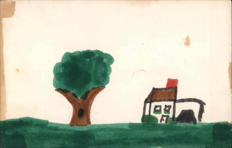 Set of 4 Hand Drawn Postcards by Children Postcard