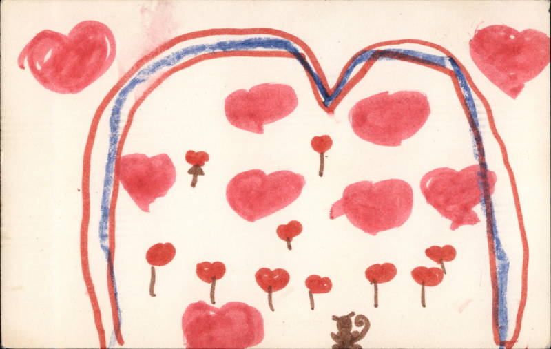 Set of 4 Hand Drawn Postcards by Children Postcard