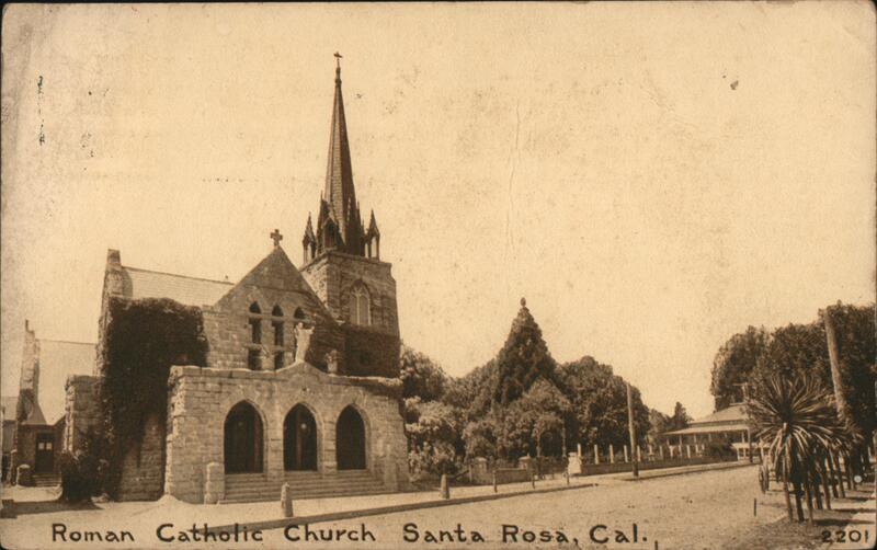 Roman Catholic Church Santa Rosa, Cal. California Postcard