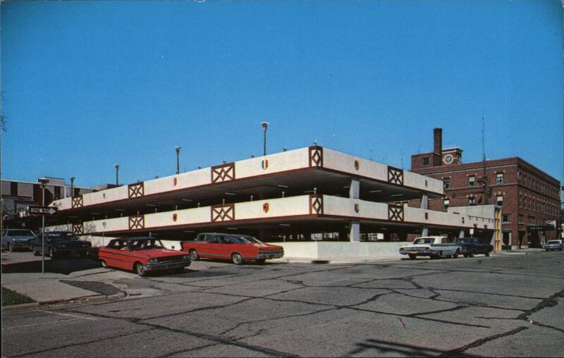 City Parking Ramp Monroe, WI Postcard