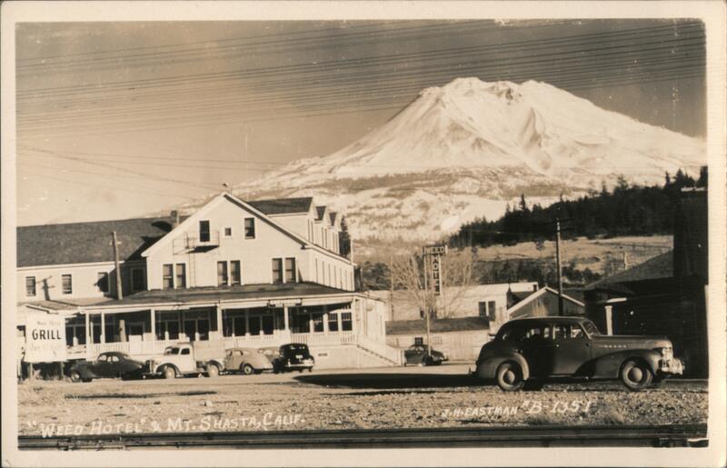 Exterior of Weed Hotel Mount Shasta, CA Postcard