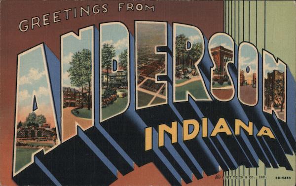 Greetings from Anderson Indiana Postcard