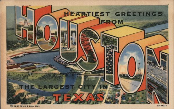 Greetings from Houston Texas Postcard